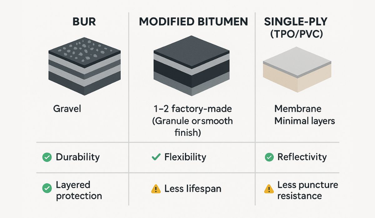 How Many Layers Are in a Built-Up Roof? | BUR Guide